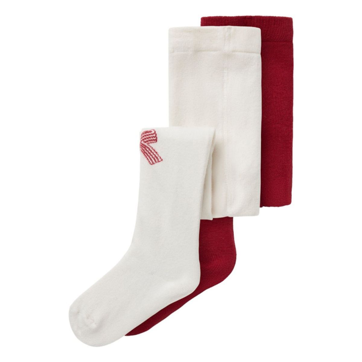 Name It - Strømpebukser 2-pk Christmas Jester Red/ Cloud Dancer ...