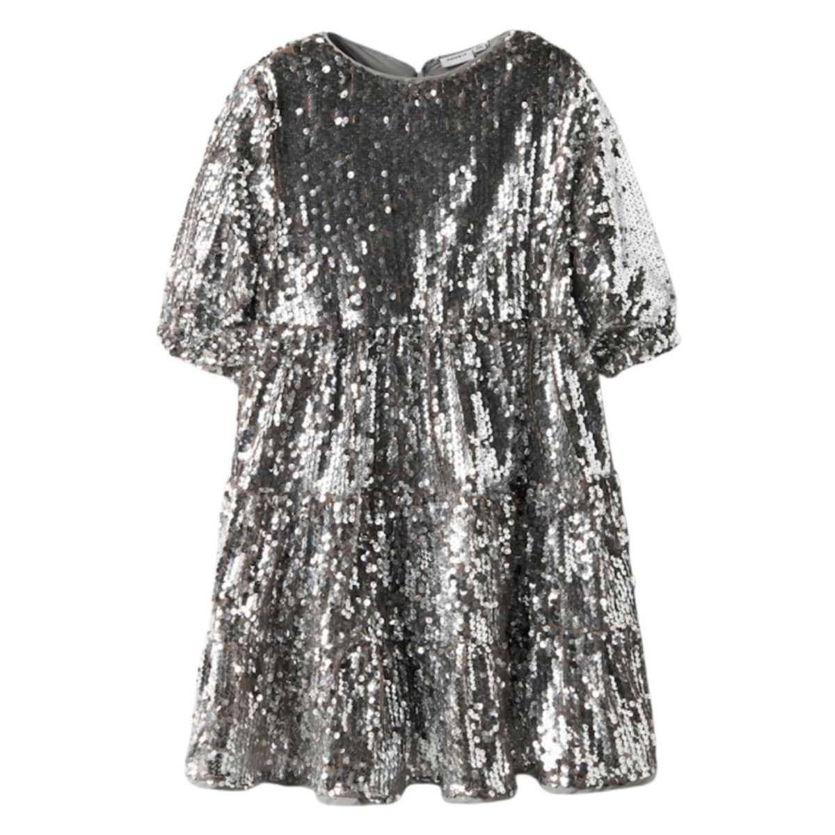 Name It - Kjole Riscing Paljetter Silver - Guttelus.no